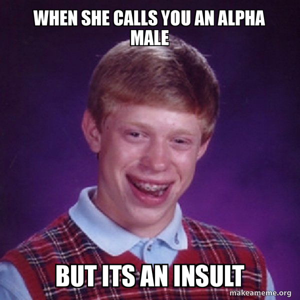 When she calls you an alpha male but its an insult - Bad Luck Brian ...