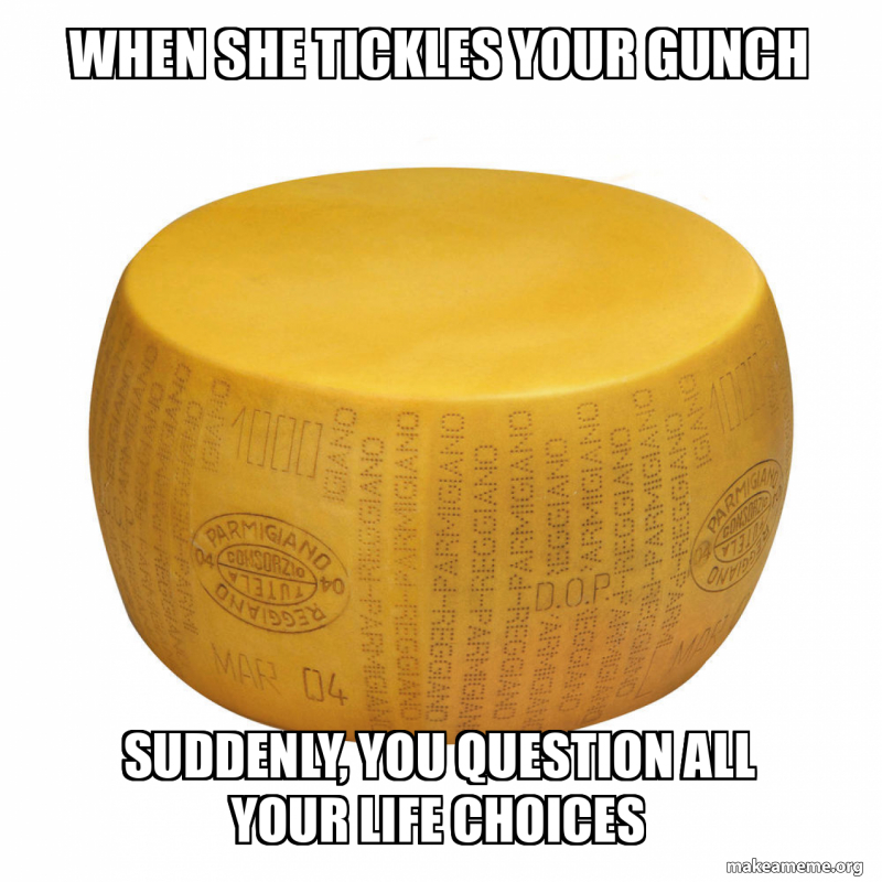 When she tickles your gunch Suddenly, you question all your life ...