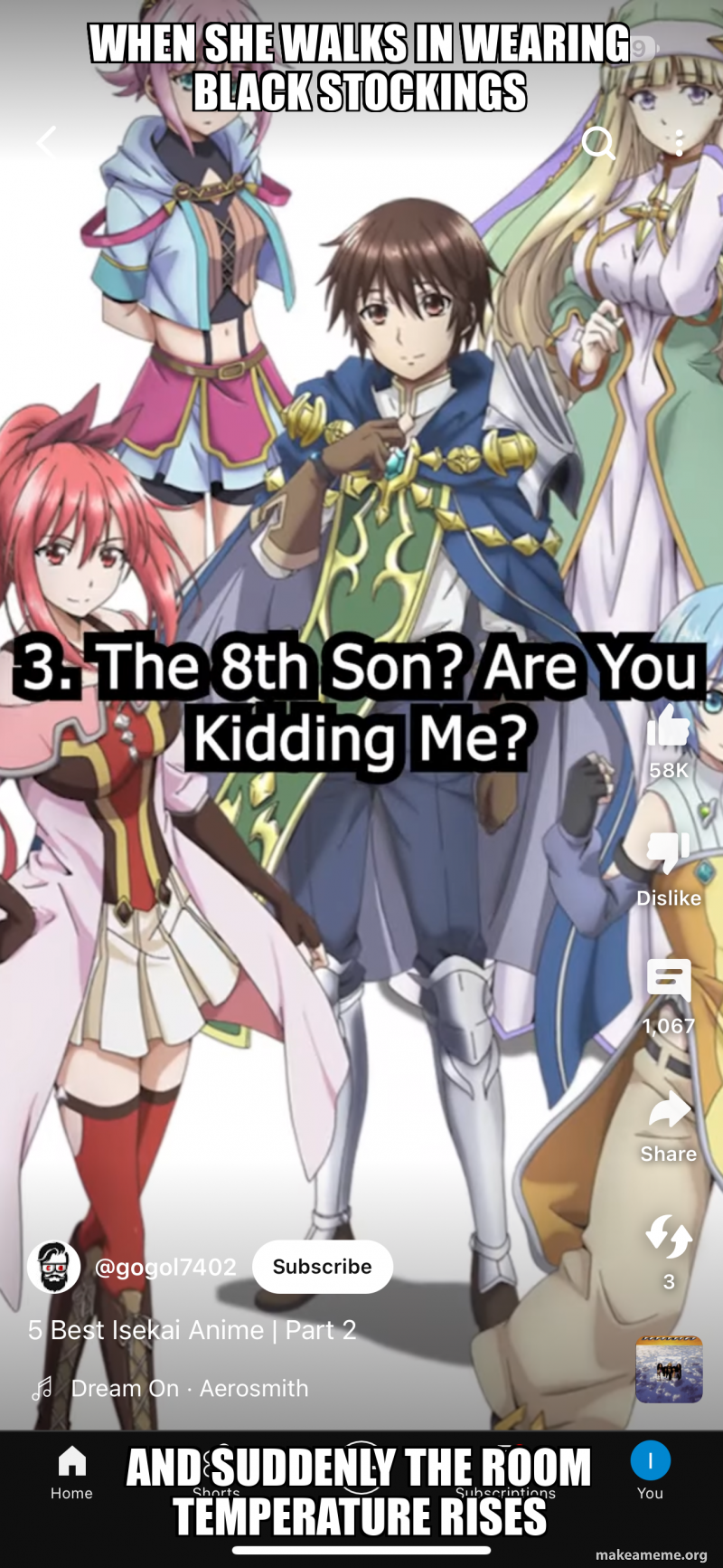 When she walks in wearing black stockings And suddenly the room ...