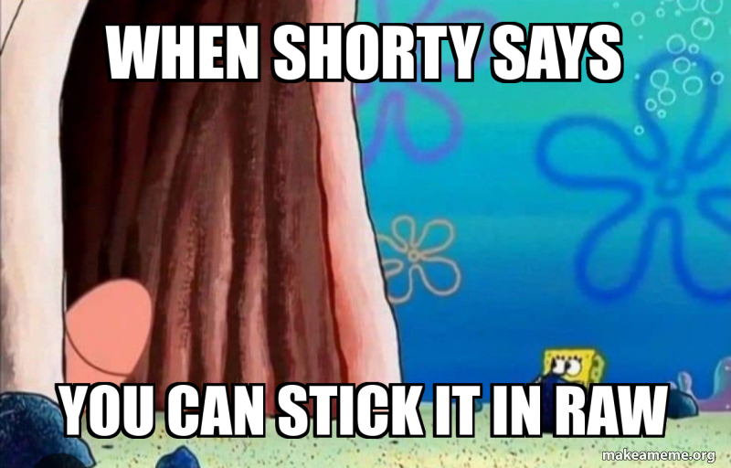 When shorty says You can stick it in raw Meme Generator