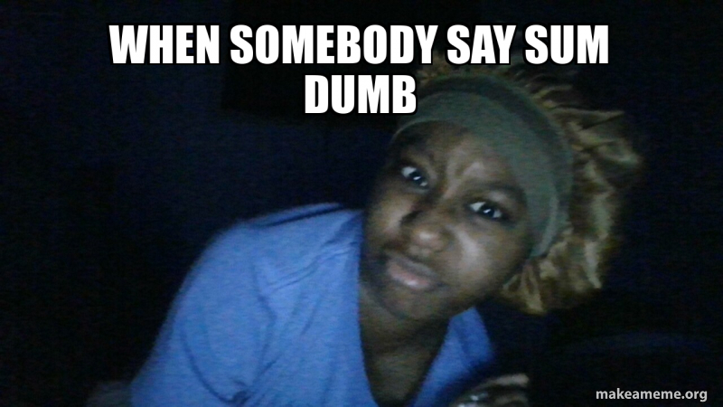When somebody say sum dumb Meme Generator