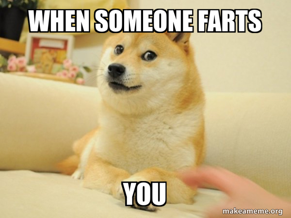 when someone farts you - Doge Meme Generator