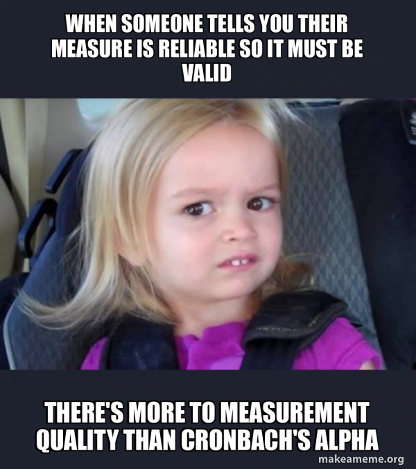 when someone tells you their measure is reliable so it must be valid ...