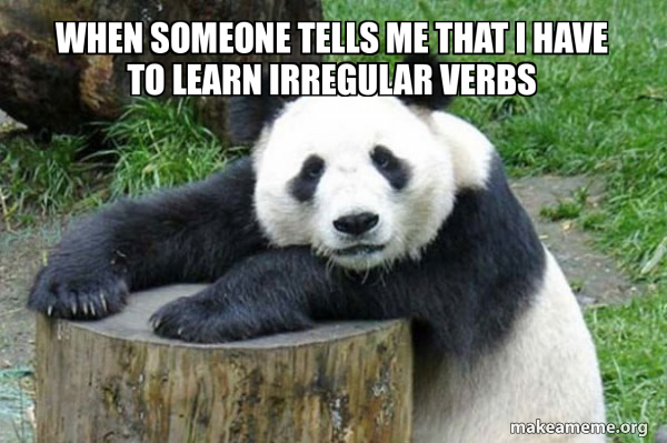 When someone tells me that I have to learn irregular verbs - Confession ...