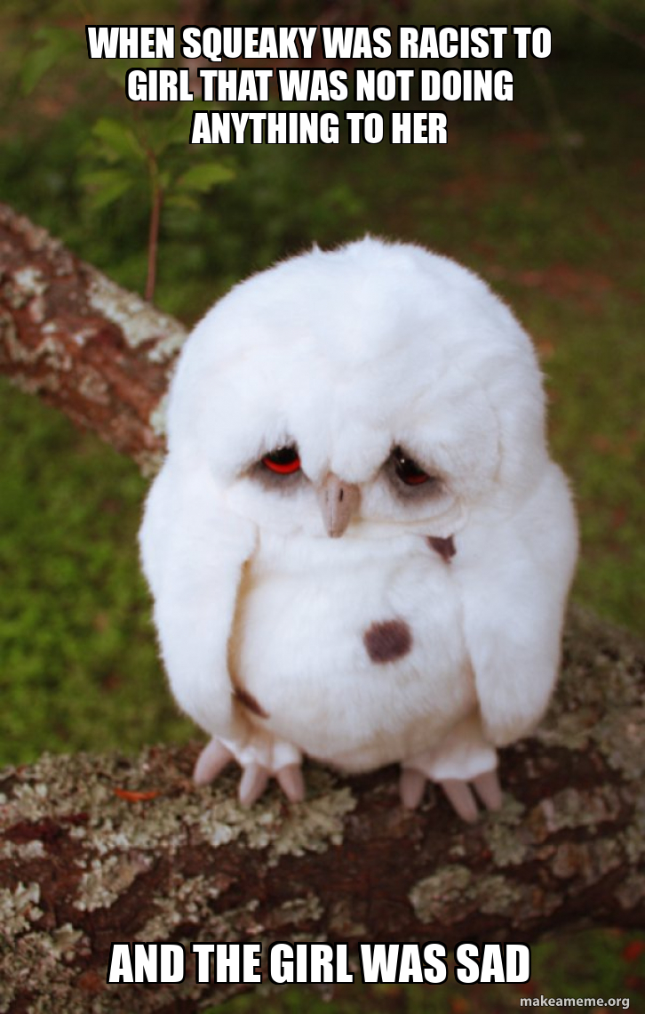 when Squeaky was racist to girl that was not doing anything to her and ...