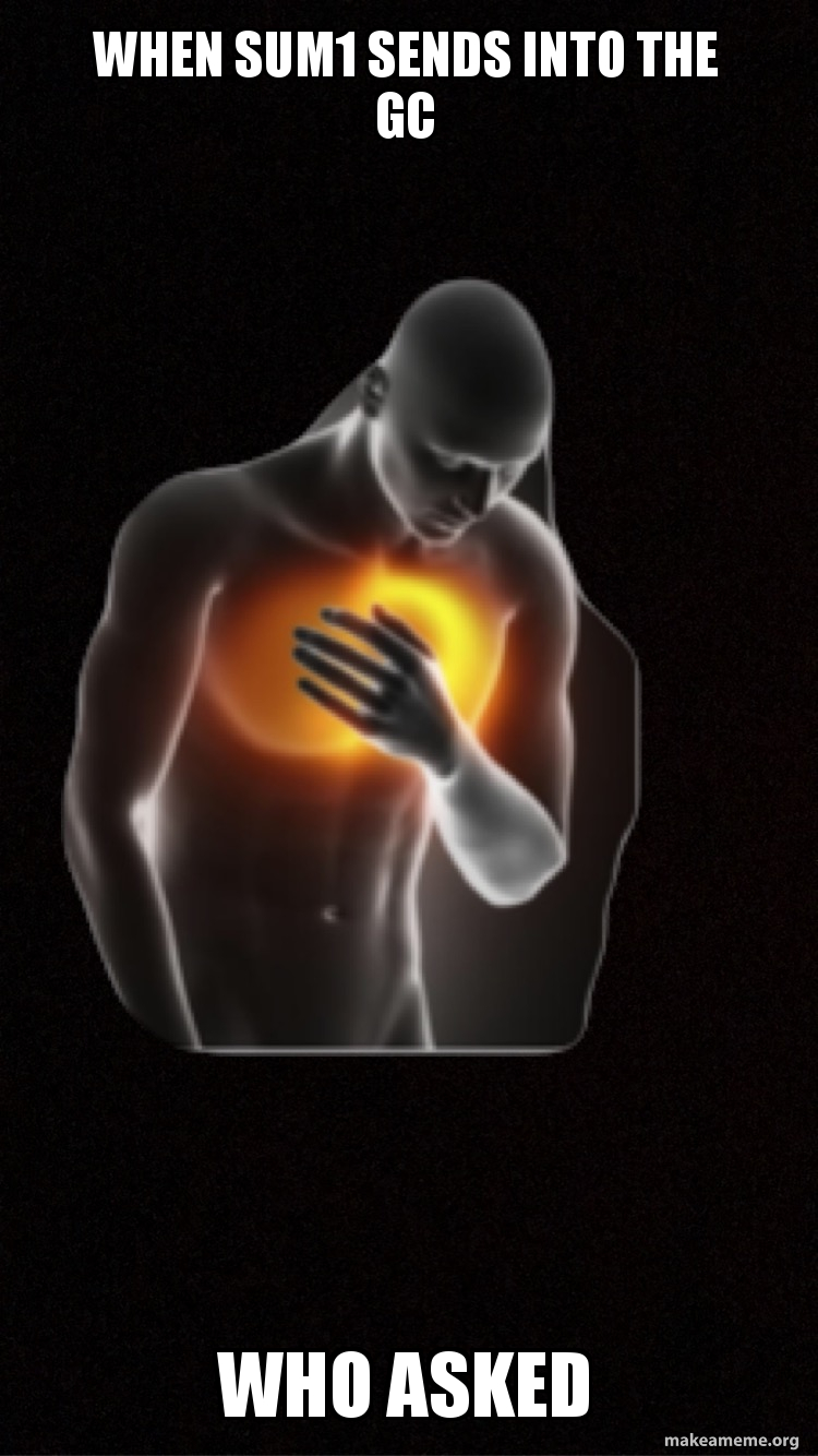 When sum1 sends into the gc Who asked Meme Generator
