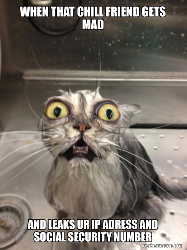 when that chill friend gets mad and leaks ur ip adress and social ...