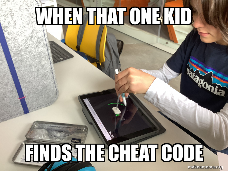 When that one kid Finds the cheat code Meme Generator