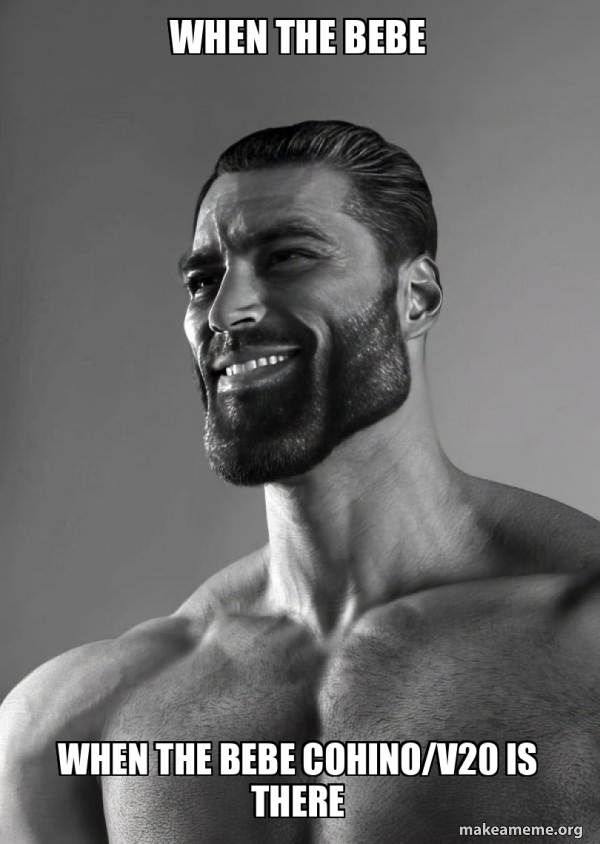 when the bebe when the bebe cohino/v20 is there - Gigachad Meme Generator