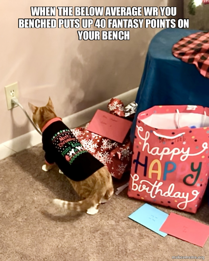 When the below average wr you benched puts up 40 fantasy points on your ...