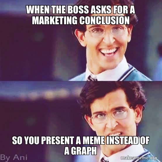 When the boss asks for a marketing conclusion So you present a meme ...
