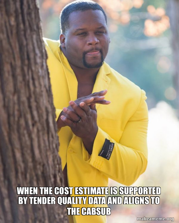 When the cost estimate is supported by tender quality data and aligns ...