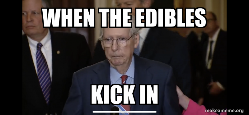 When the edibles Kick in - Dumb Meme Generator