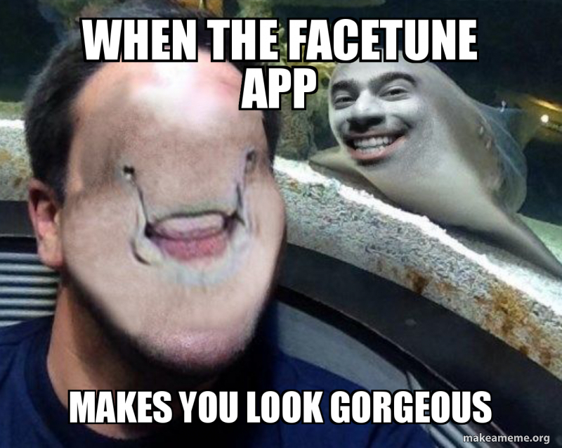 When the facetune app Makes you look gorgeous Meme Generator