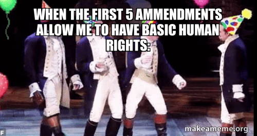 When the first 5 ammendments allow me to have basic human rights ...