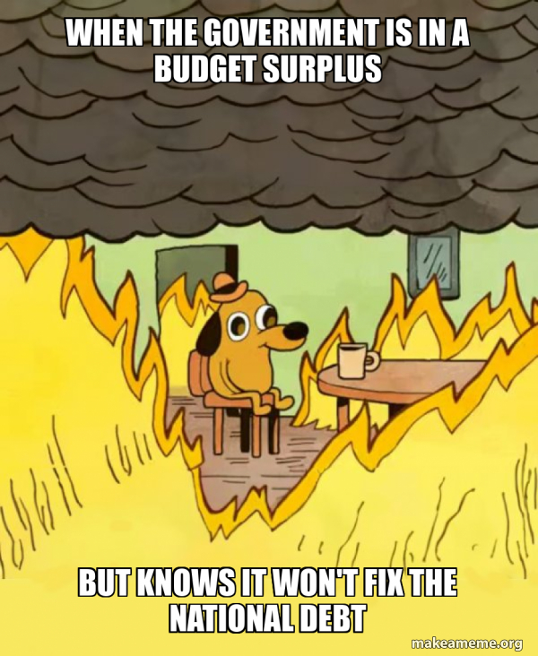 When the government is in a budget surplus but knows it won't fix the ...