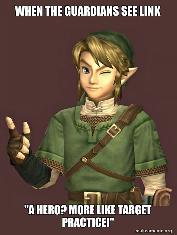 When the Guardians see Link "A hero? More like target practice ...