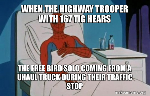 when the highway trooper with 167 tig hears the free bird solo coming ...