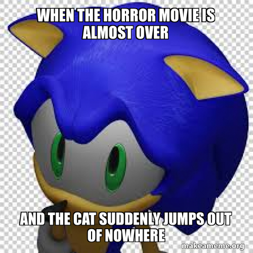 When the horror movie is almost over And the cat suddenly jumps out of ...