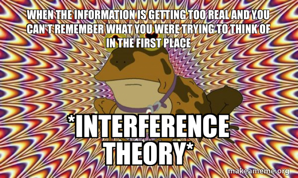 when the information is getting too real and you can't remember what ...