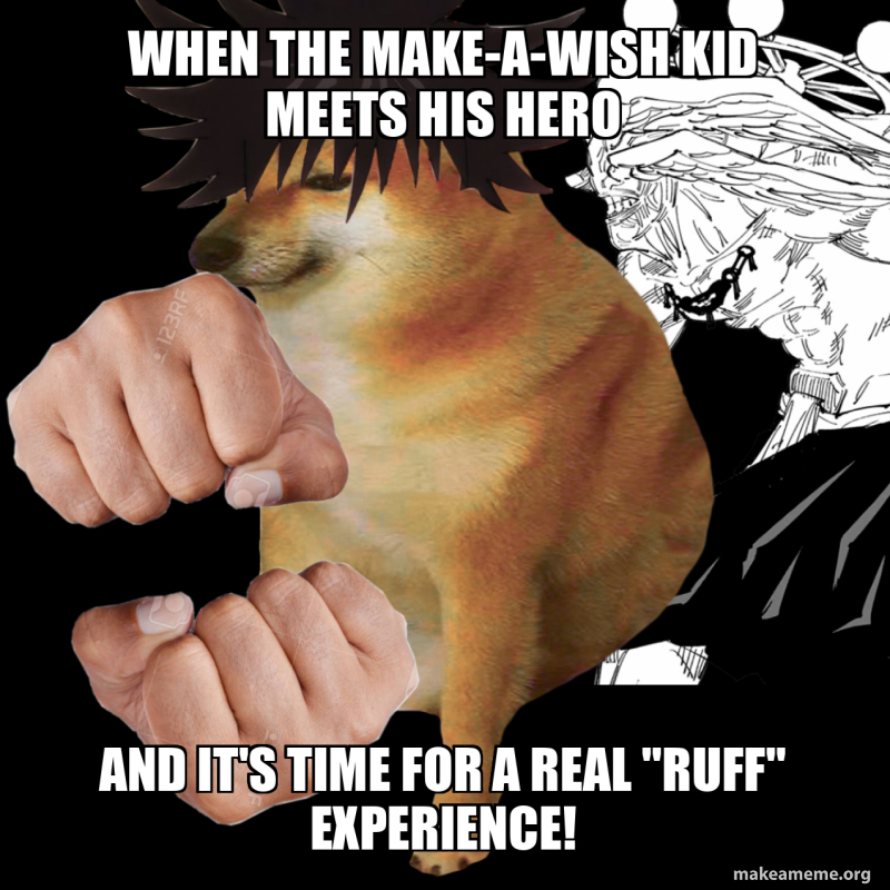 When the make-a-wish kid meets his hero And it's time for a real "ruff ...