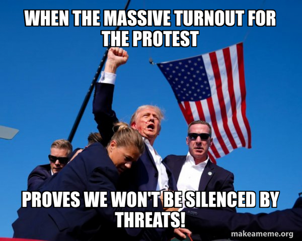 When the massive turnout for the protest Proves we won't be silenced by ...