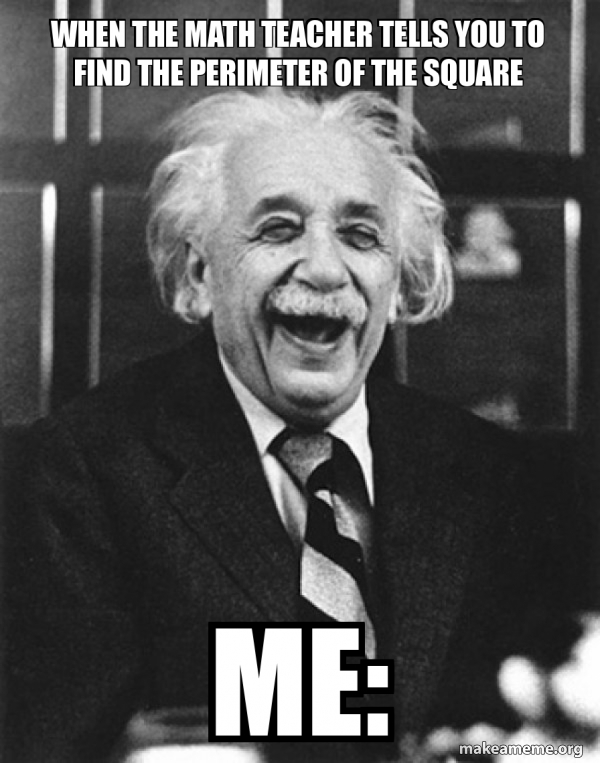 When the math teacher tells you to find the perimeter of the square Me ...