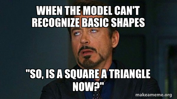 When the model can't recognize basic shapes "So, is a square a triangle ...