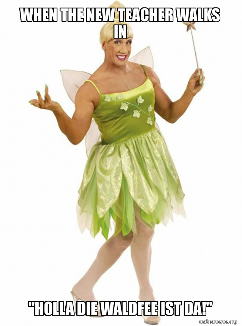 When the new teacher walks in "Holla die Waldfee ist da!" Meme Generator