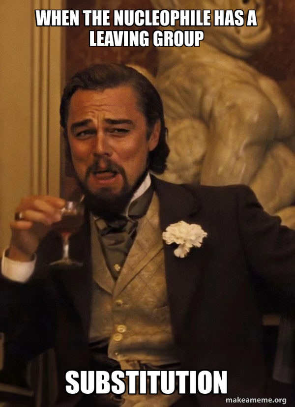 When the nucleophile has a leaving group Substitution - Leonardo ...