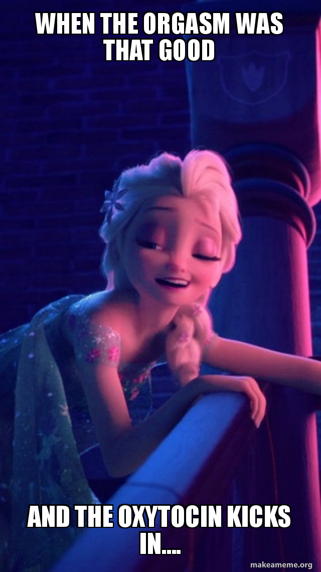 When the orgasm was that good and the oxytocin kicks in.... - Drunk Elsa Meme Generator