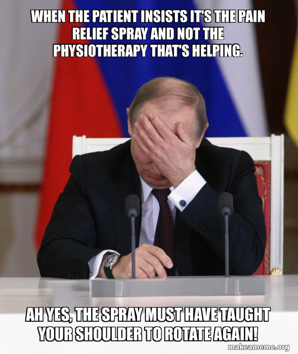 When the patient insists it's the pain relief spray and not the ...