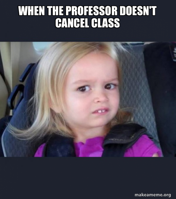 when the professor doesn't cancel class - Side-Eyes Chloe Meme Generator