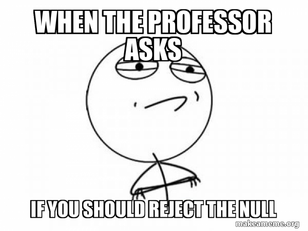 When the professor asks If you should Reject the Null - Challenge ...