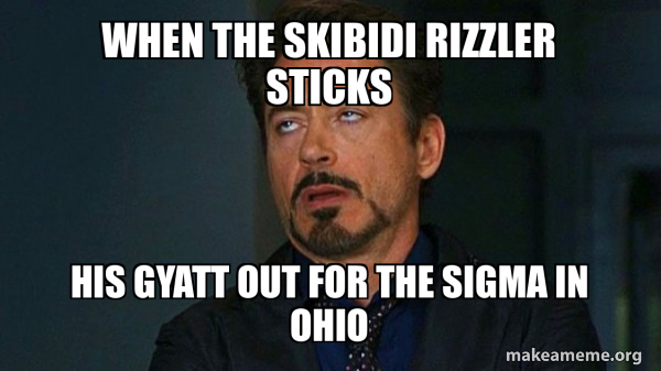WHen the skibidi rizzler sticks his gyatt out for the sigma in ohio ...