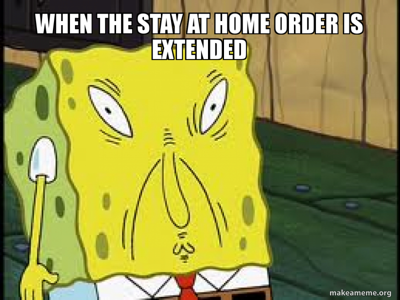 When the stay at home order is extended Meme Generator