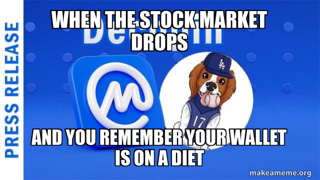 When the stock market drops And you remember your wallet is on a diet ...