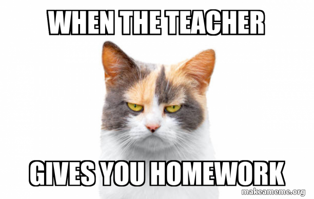 When the teacher Gives you homework Meme Generator
