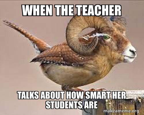 When the teacher talks about how smart her students are Meme Generator