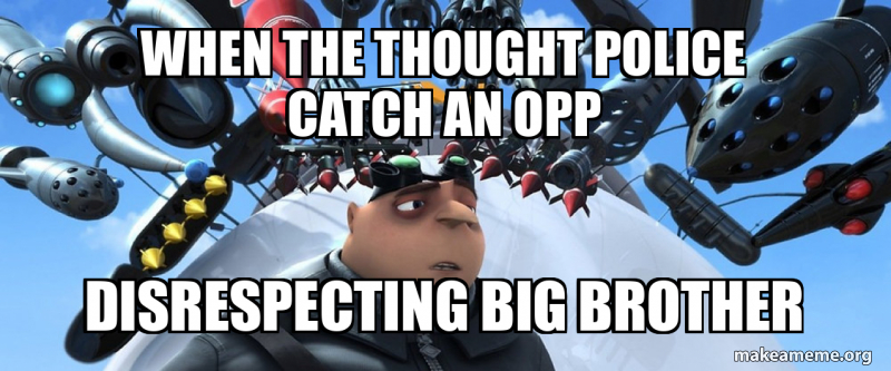 when the thought police catch an opp disrespecting big brother Meme ...