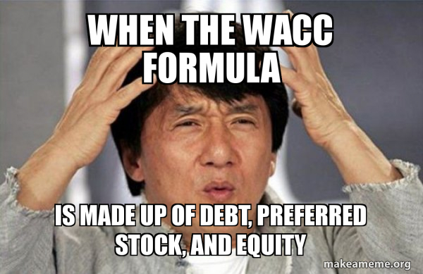 When the WACC formula is made up of Debt, Preferred Stock, and Equity ...