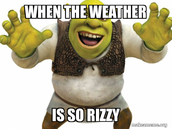 when the weather is so rizzy - Shrek Meme Generator