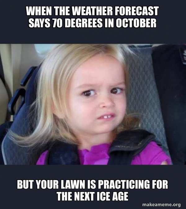 When the weather forecast says 70 degrees in October But your lawn is ...