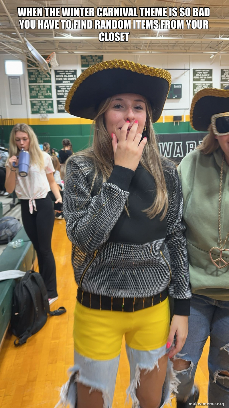 WHEN THE WINTER CARNIVAL THEME IS SO BAD YOU HAVE TO FIND RANDOM ITEMS ...