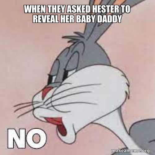 when they asked hester to reveal her baby daddy Meme Generator