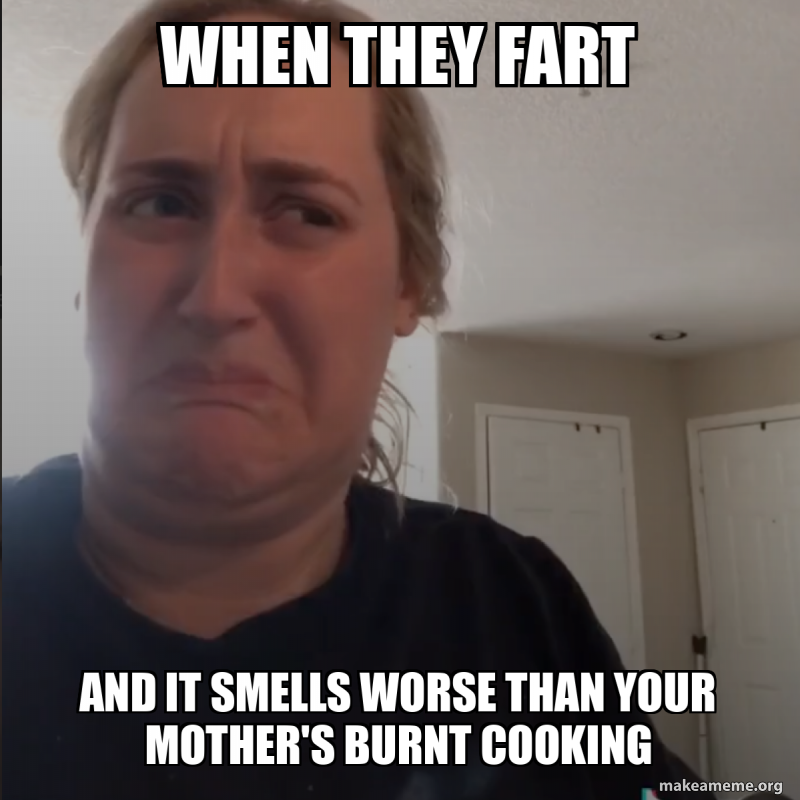 When they fart and it smells worse than your mother's burnt cooking ...