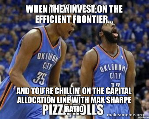 When they invest on the efficient frontier... and you’re chillin’ on ...