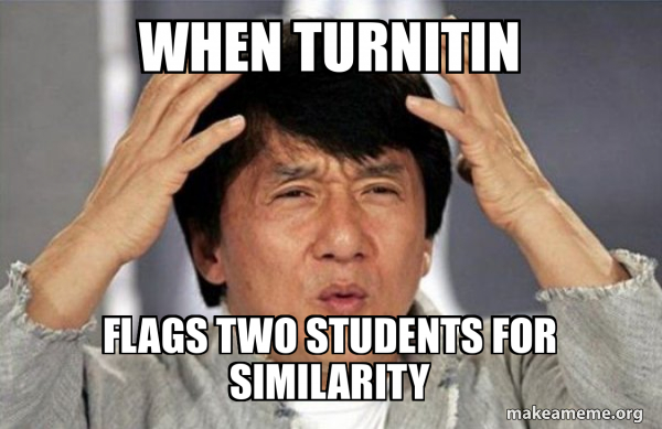 WHEN TURNITIN FLAGS TWO STUDENTS FOR SIMILARITY - Jackie Chan Why? Meme ...