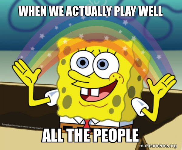 when we actually play well all the people - Rainbow SpongeBob Meme ...