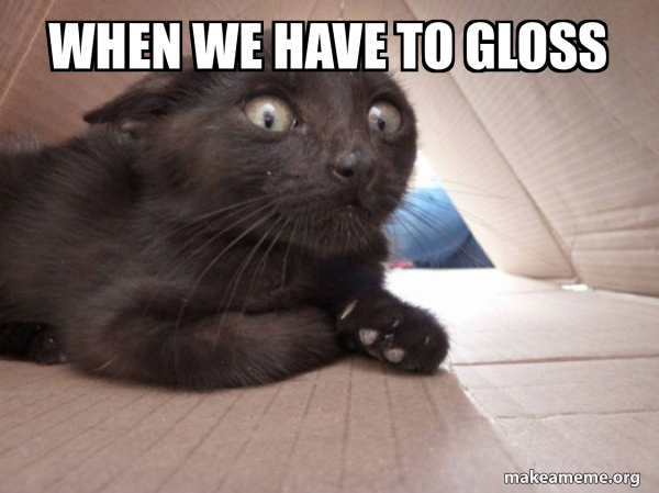 When we have to gloss - Schitzo Cat Meme Generator